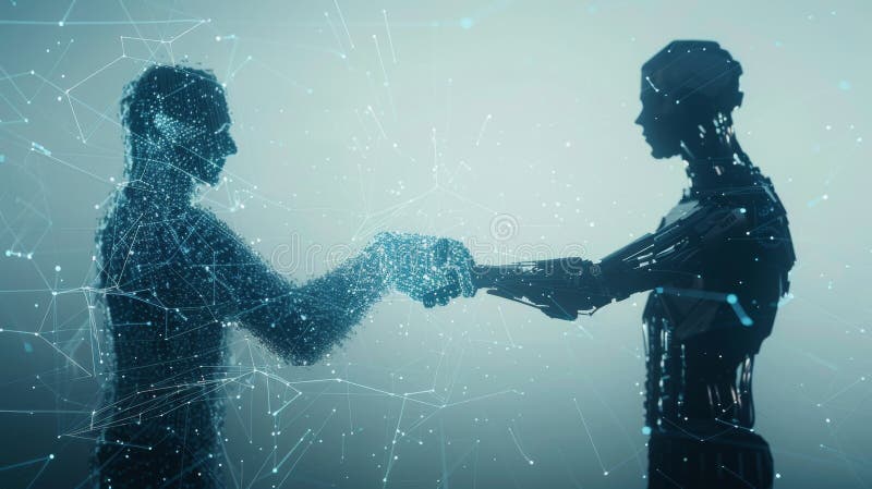 A Digital Human Figure Shaking Hands with a Robot in a Virtual ...