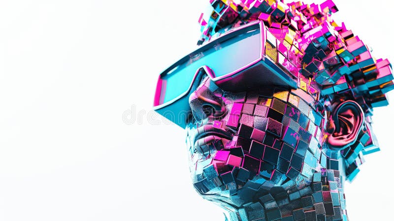 Digital Human Fragmentation Stock Photo - Image of digital, face: 312429836