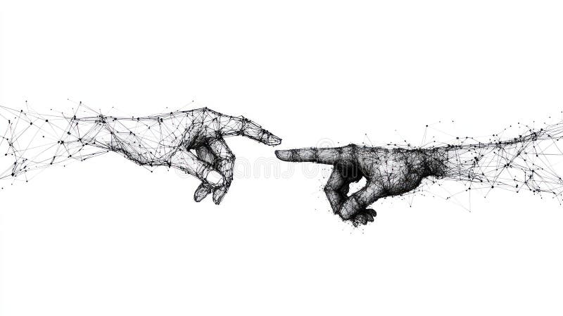 Digital and Human Hands Merging: Symbolizing Physical and Digital ...