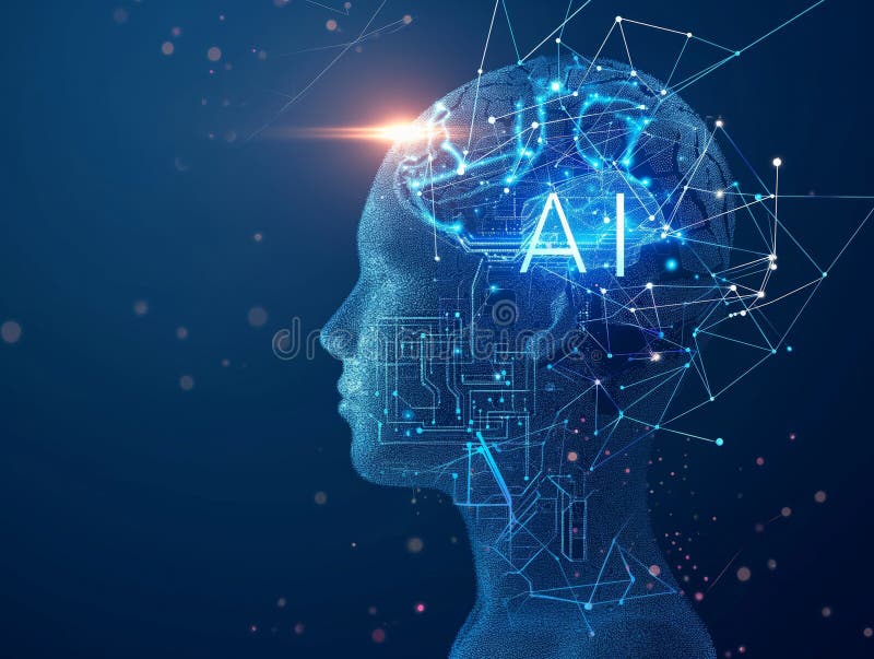 Digital Human Head with AI Concept Stock Image - Image of innovation ...