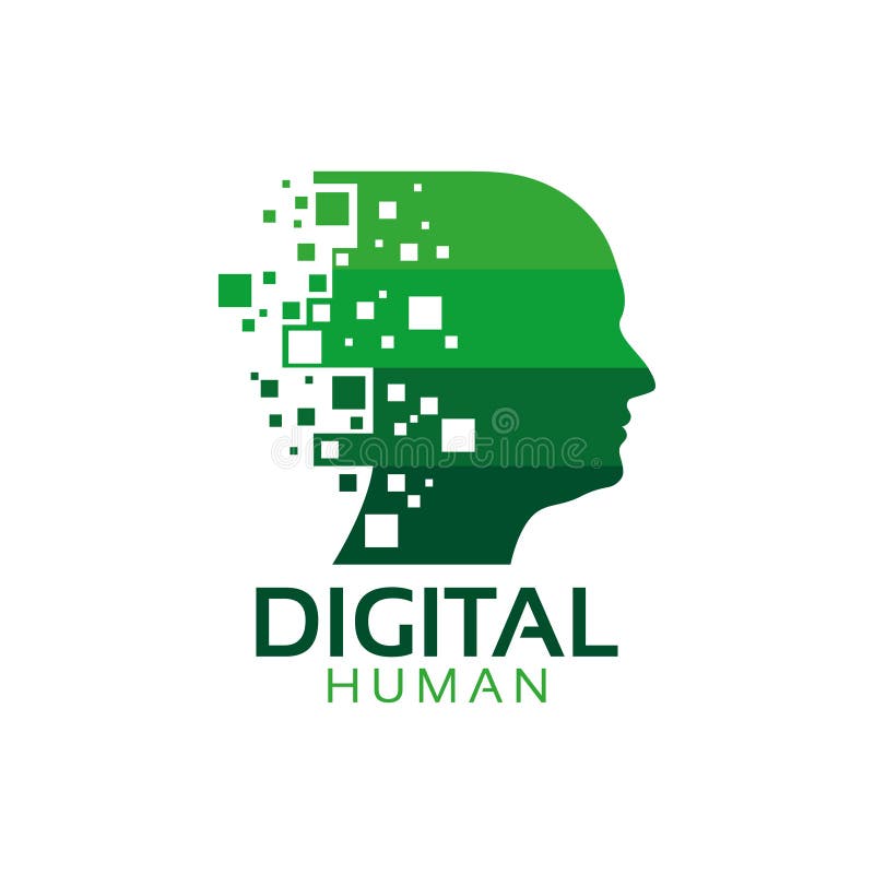 Digital Human Logo Icon Design Template Vector Stock Vector ...