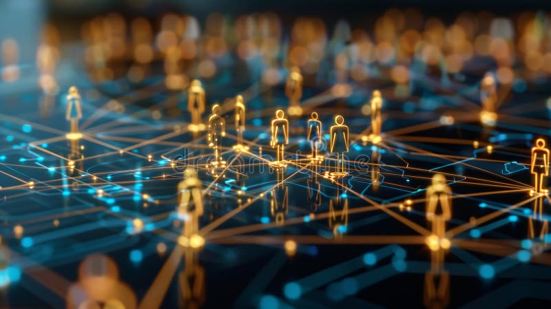 Digital Human Network Visualization Representing Online Connectivity ...
