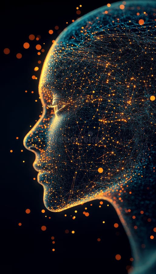 Digital Human Profile, Particles, Artificial Intelligence, Technology ...