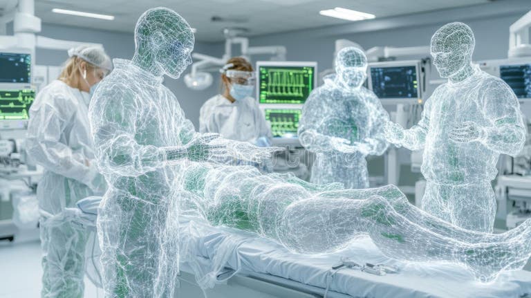 Digital Human in Surgery Simulation Stock Image - Image of biomedical ...