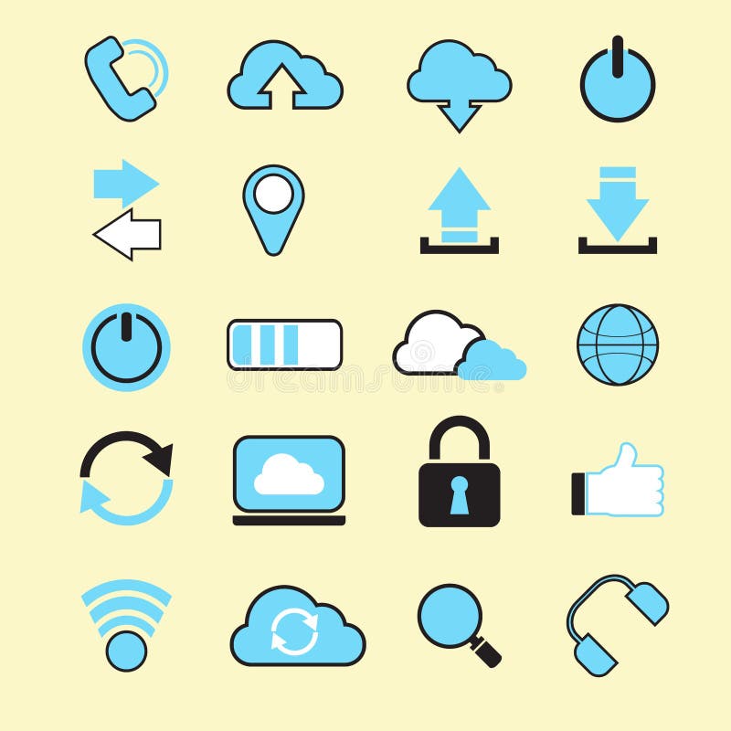 The Digital Icon Bundle Set Vector for Technology or Sci Concept Stock ...