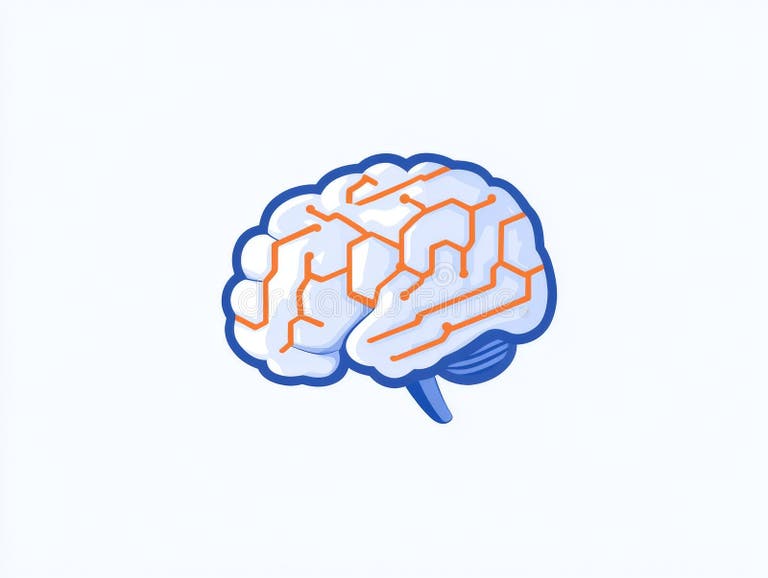 Digital Icon of Human Brain Intricate Neural Patterns Symbolizing ...