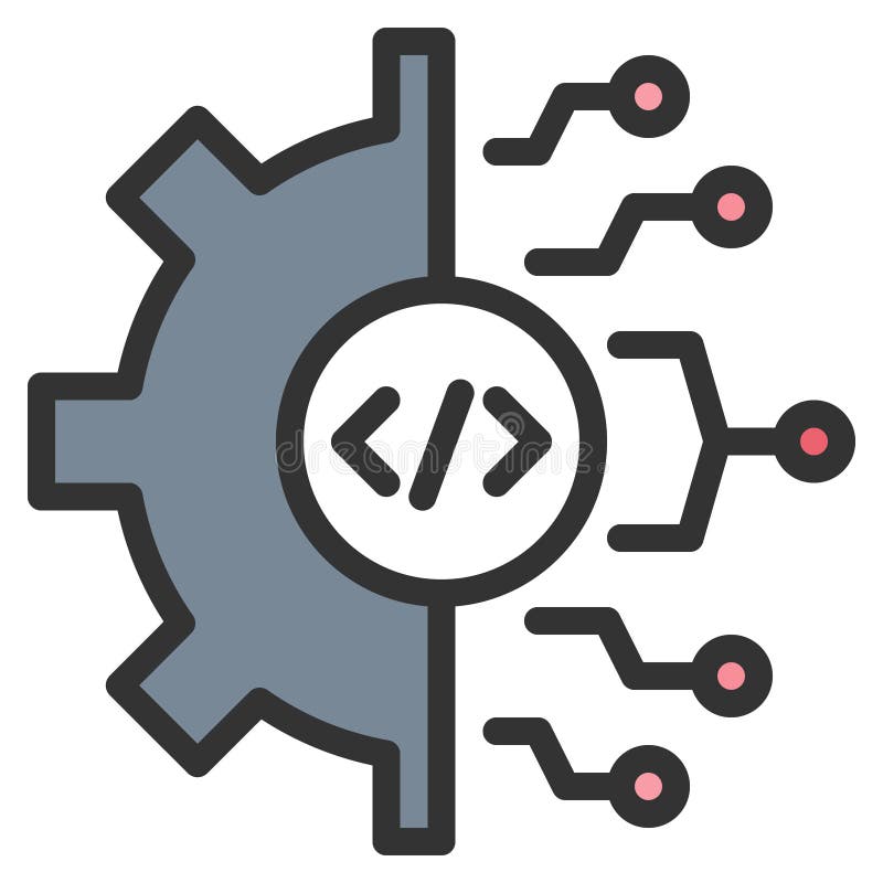 Digital Icon Line Color Vector Illustration Stock Vector - Illustration ...