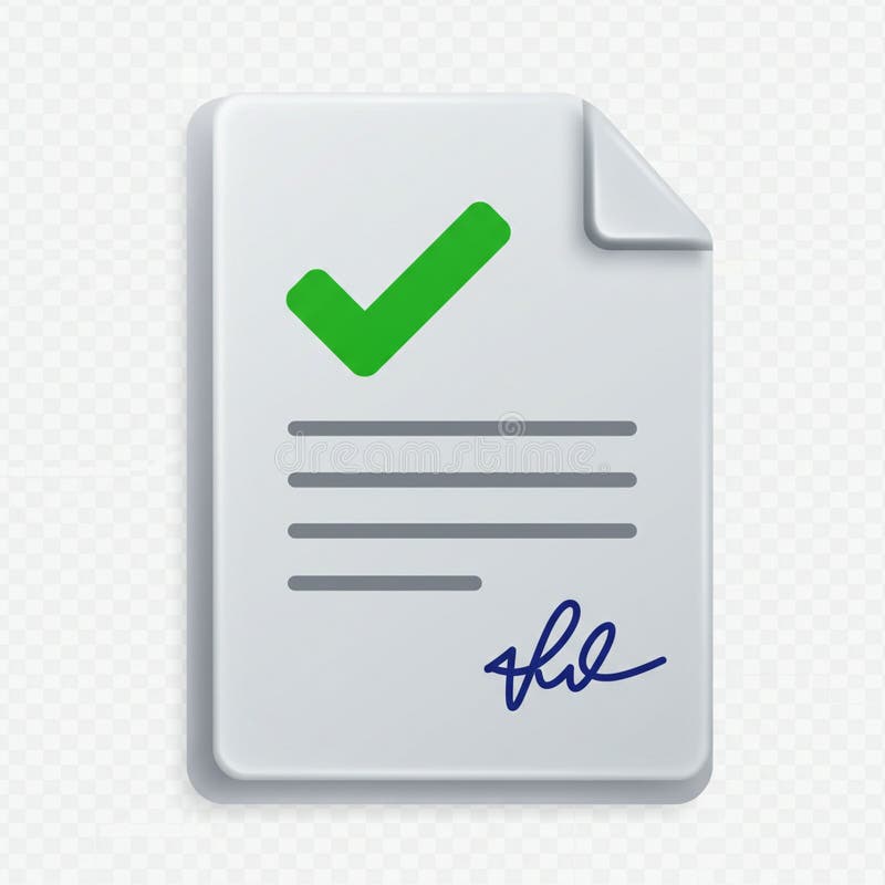 Paper Check Mark Icon Stock Illustrations – 52,641 Paper Check Mark ...