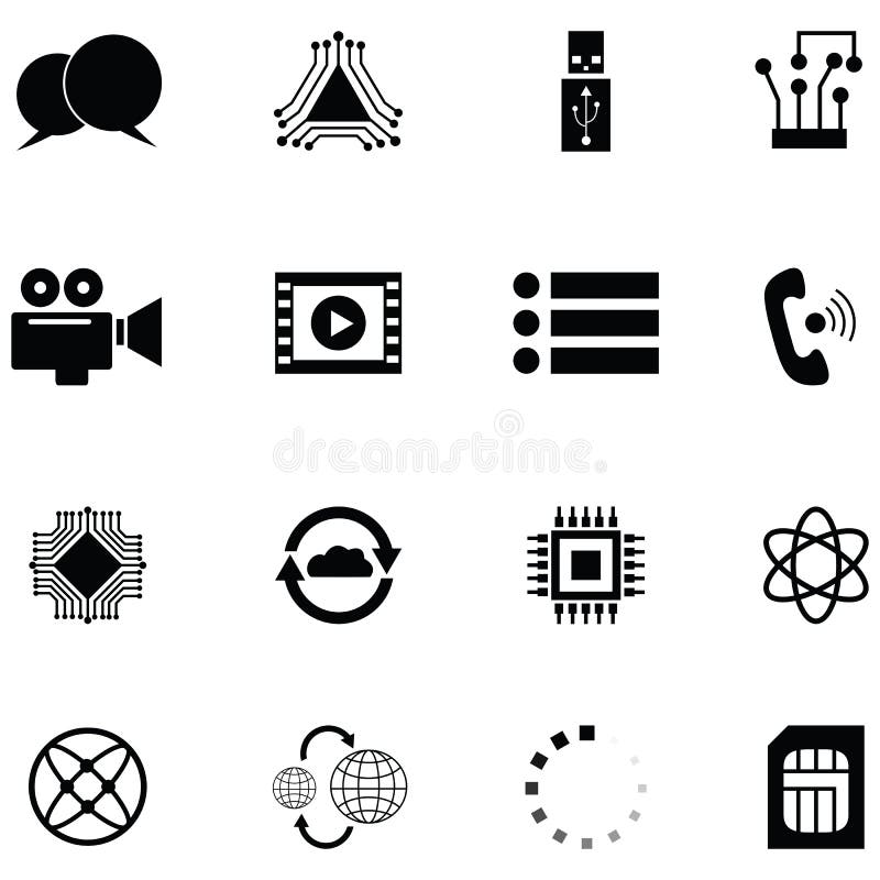 Digital icon set stock vector. Illustration of icon - 120563306