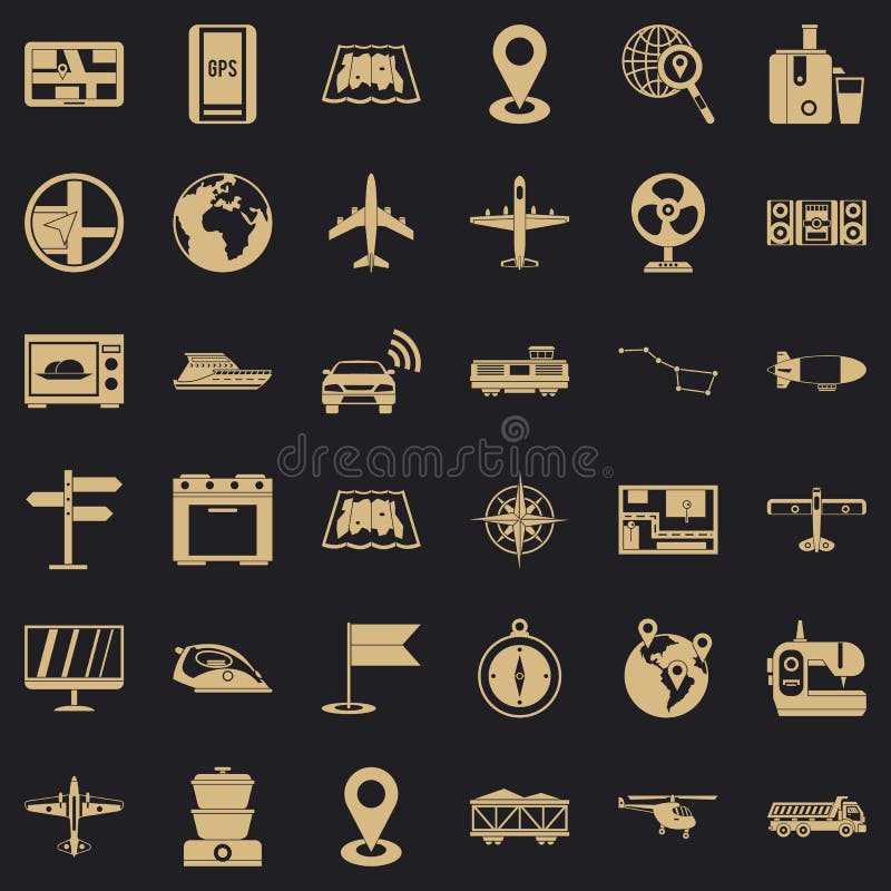 Digital Icons Set, Simple Style Stock Vector - Illustration of mobile ...