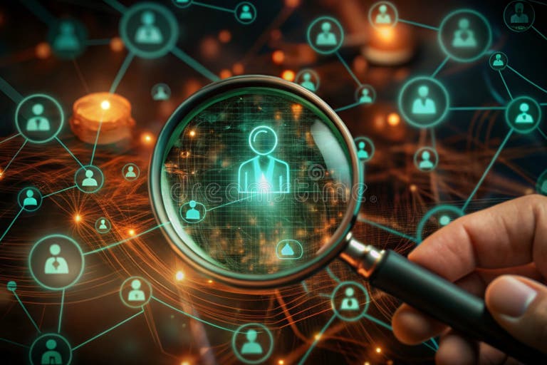 Digital Identity Analysis with Magnifying Glass Generative Ai Stock ...