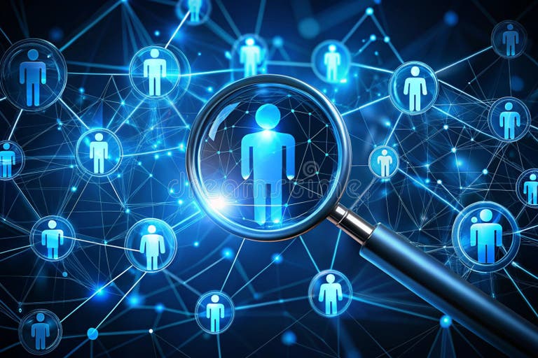 Digital Identity Analysis with Magnifying Glass Generative Ai Stock ...