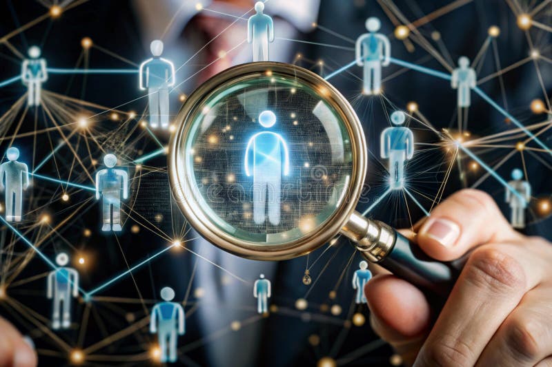 Digital Identity Analysis with Magnifying Glass Generative Ai Stock ...