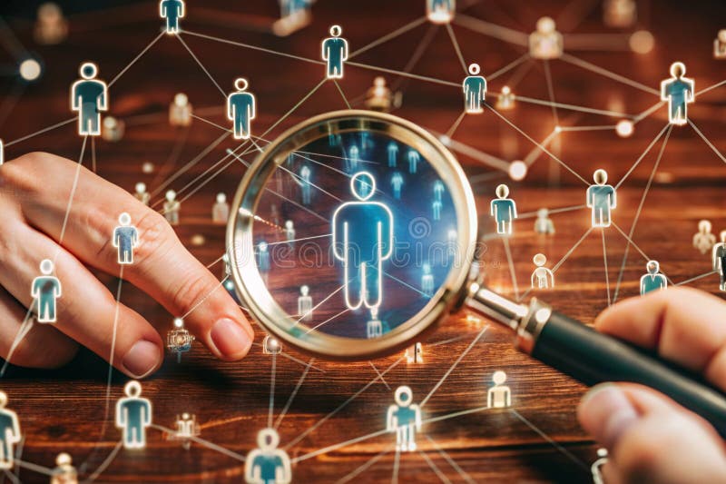 Digital Identity Analysis with Magnifying Glass Generative Ai Stock ...