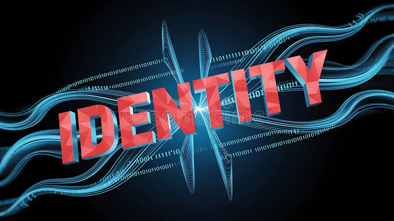 Digital Identity Concept with Red Text and Binary Code Graphics Stock ...