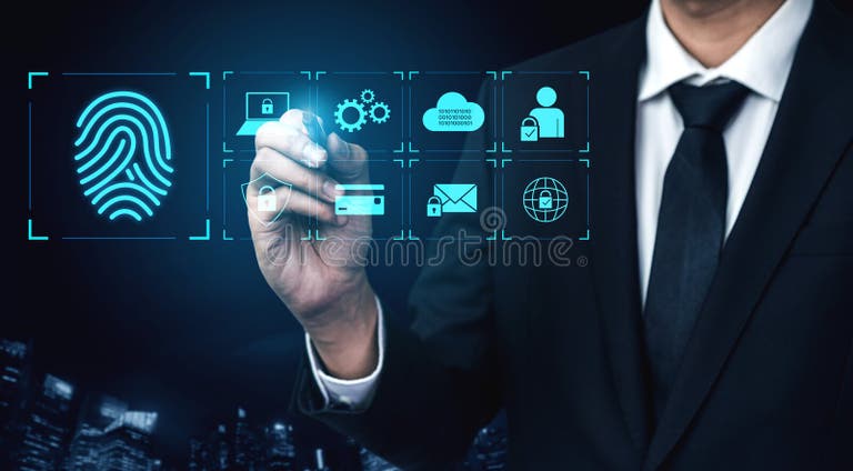 Digital Identity Protection and Biometric Authentication Vouch Stock Image - Image of lock ...