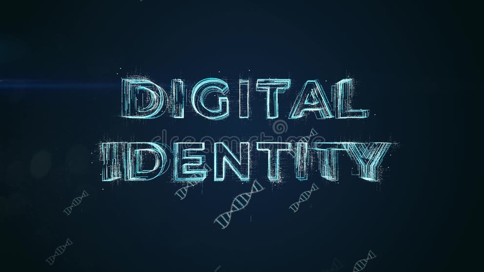 Digital Identity Text with DNA Symbol in the Background. Graphics ...