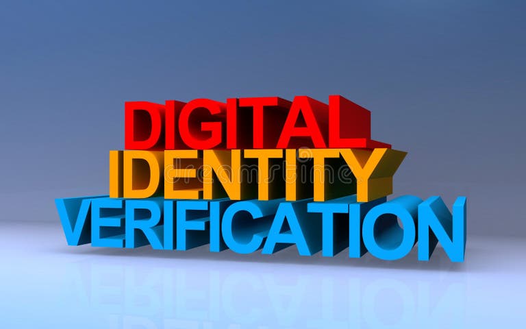 Digital Identity Verification on Blue Stock Photo - Image of online ...