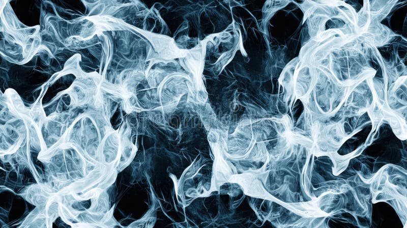 A Digital Illustration of Abstract Blue Smoke Patterns. Stock Photo ...
