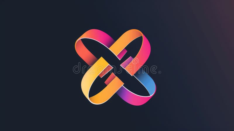 Abstract Colorful Intertwined Shapes on a Dark Background Stock ...