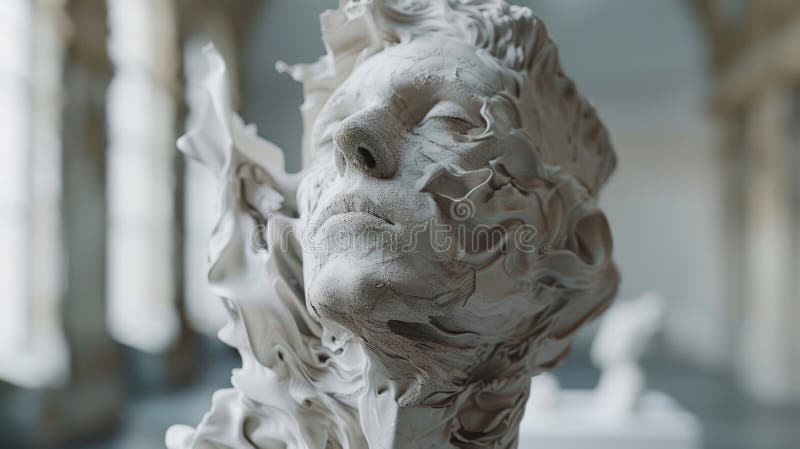 A Digital Illustration of an Abstract, Fluid Form Sculpture Resembling ...