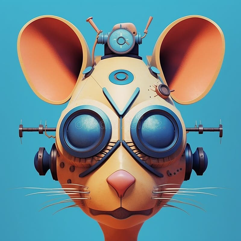 Digital Illustration of an Abstract, Pixelated Style Mouse. Created Using Ai Generative. Stock ...