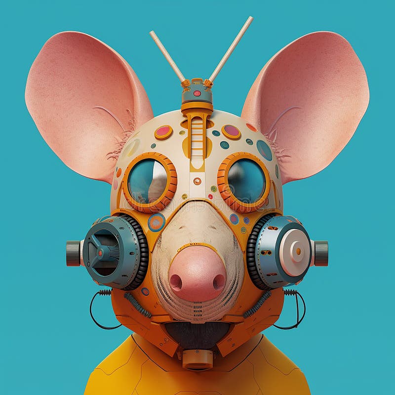 Digital Illustration of an Abstract, Pixelated Style Mouse. Created Using Ai Generative. Stock ...