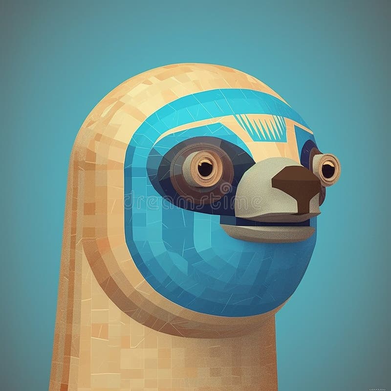 Digital Illustration of an Abstract, Pixelated Style Sloth. Created Using Ai Generative. Stock ...