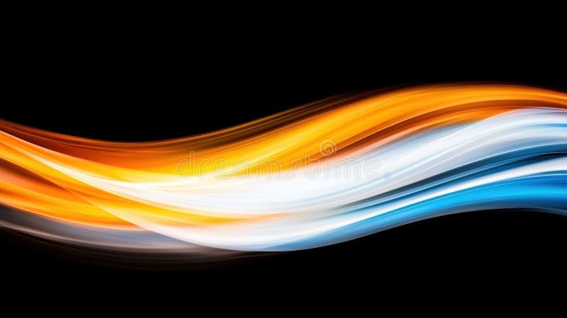 A Digital Illustration of Abstract Wave Patterns in Orange, White, and ...