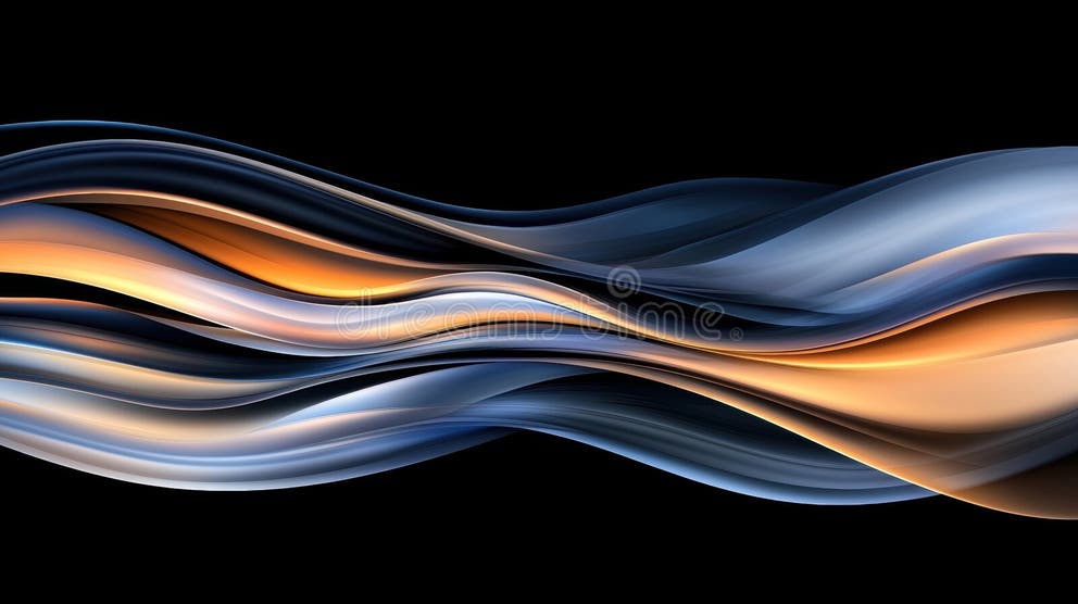 A Digital Illustration of Abstract Wave Patterns in Shades of Blue ...