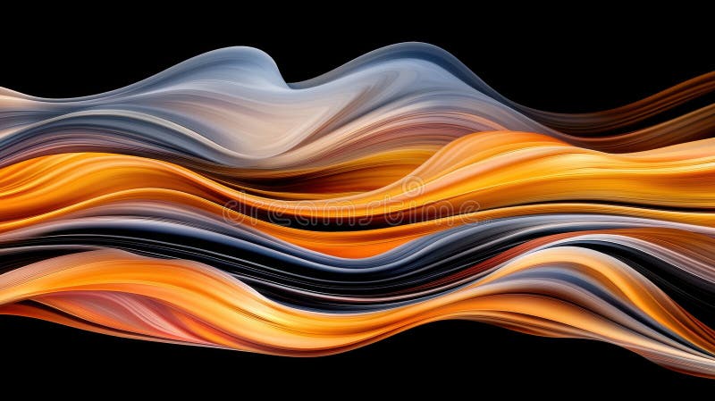 A Digital Illustration of Abstract Wave Patterns in Various Colors ...