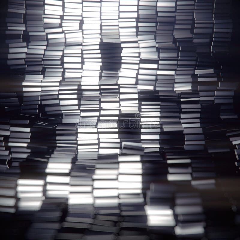 Digital Illustration of Abstract Waves Made of Shiny Metallic ...