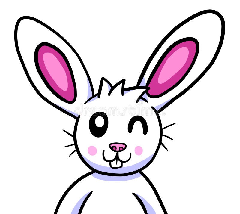 Happy Adorable Winking Easter Bunny Stock Illustration - Illustration ...