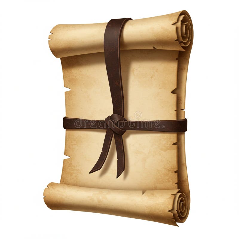 A Digital Illustration of an Ancient Scroll with Aged, Beige Parchment ...