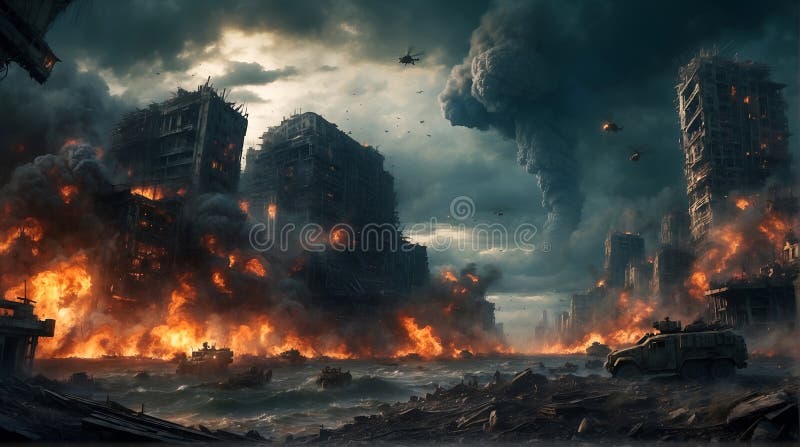 Digital Illustration of Apocalypse Scenery for Desktop Wallpaper ...
