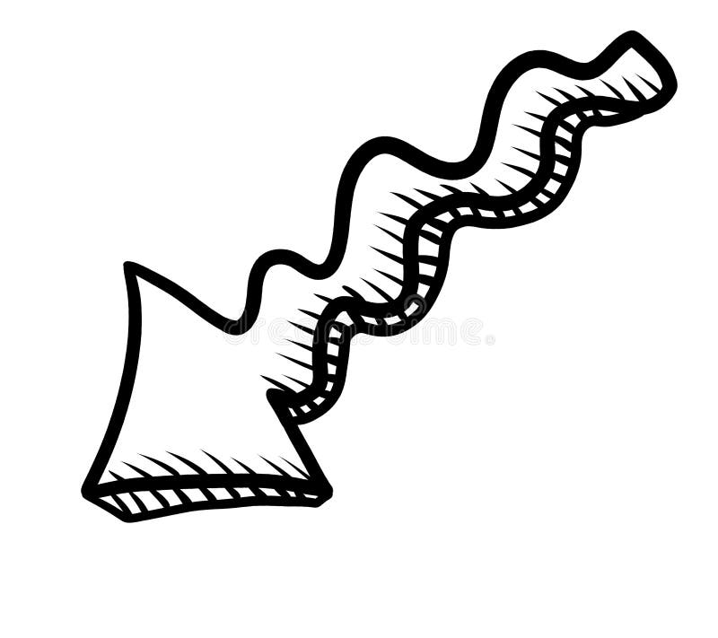Funny Wiggly Arrow Doodle stock illustration. Illustration of cursor ...