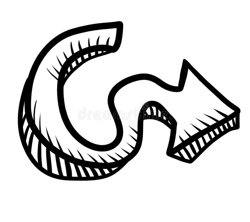 Wiggly Arrow Doodle stock illustration. Illustration of outline - 112583470