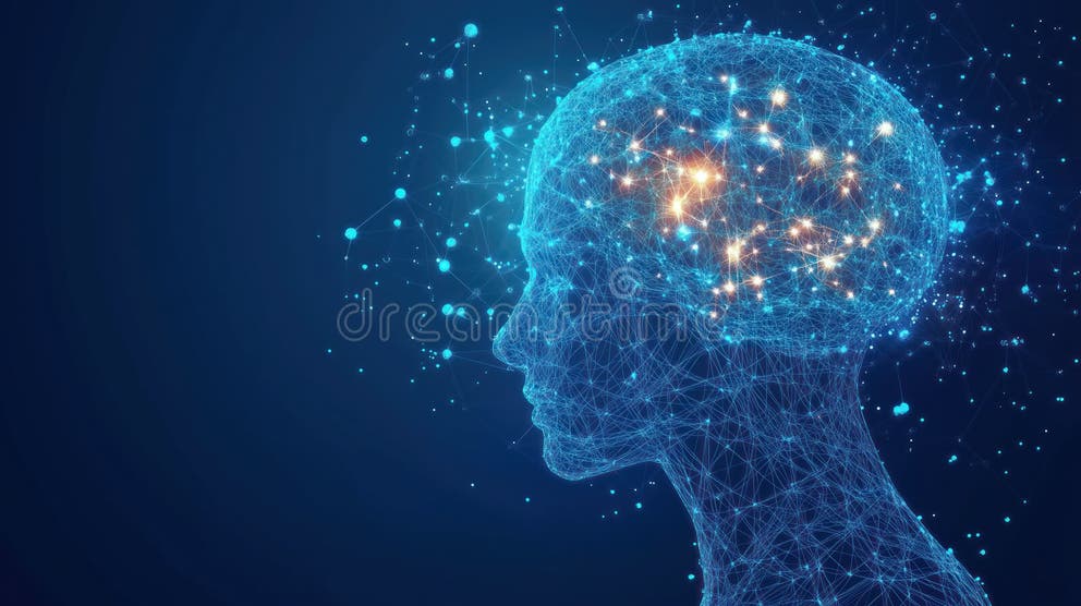 Digital Illustration of an Artificial Intelligence Neural Network Stock ...