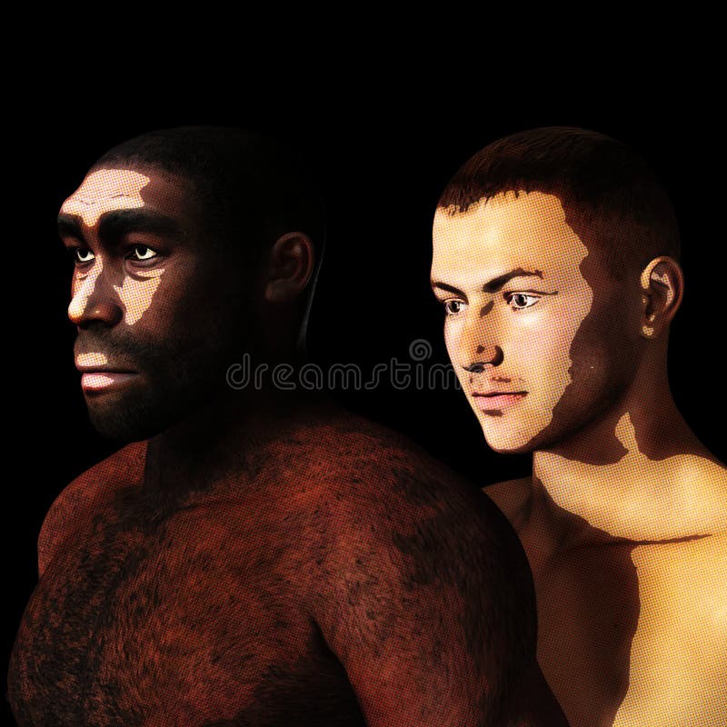 Digital Illustration Av En Homo Erectus Stock Illustrationer ...