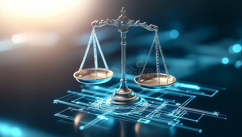 Digital Illustration of Balanced Scale Symbolizing Justice Featuring ...