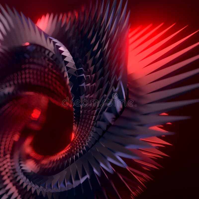 Digital Illustration of a Black Shiny Abstract Figure in the Shape of a ...