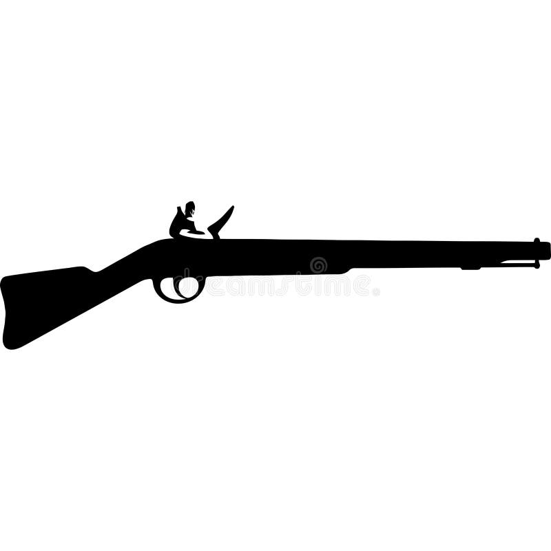 Black Silhouette of Flintlock Musket AI Generated Stock Photo ...