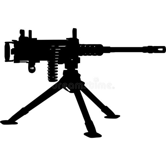 Black Silhouette of Heavy Machine Gun AI Generated Stock Photo ...