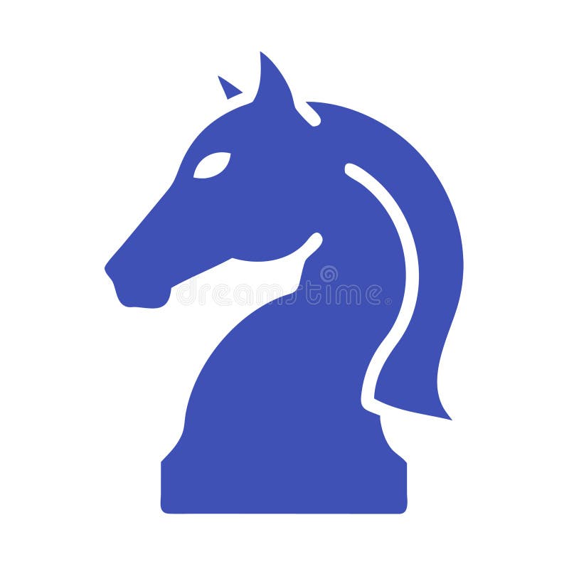 Blue Chess Knight Symbol Vector for Strategy Design and Game ...