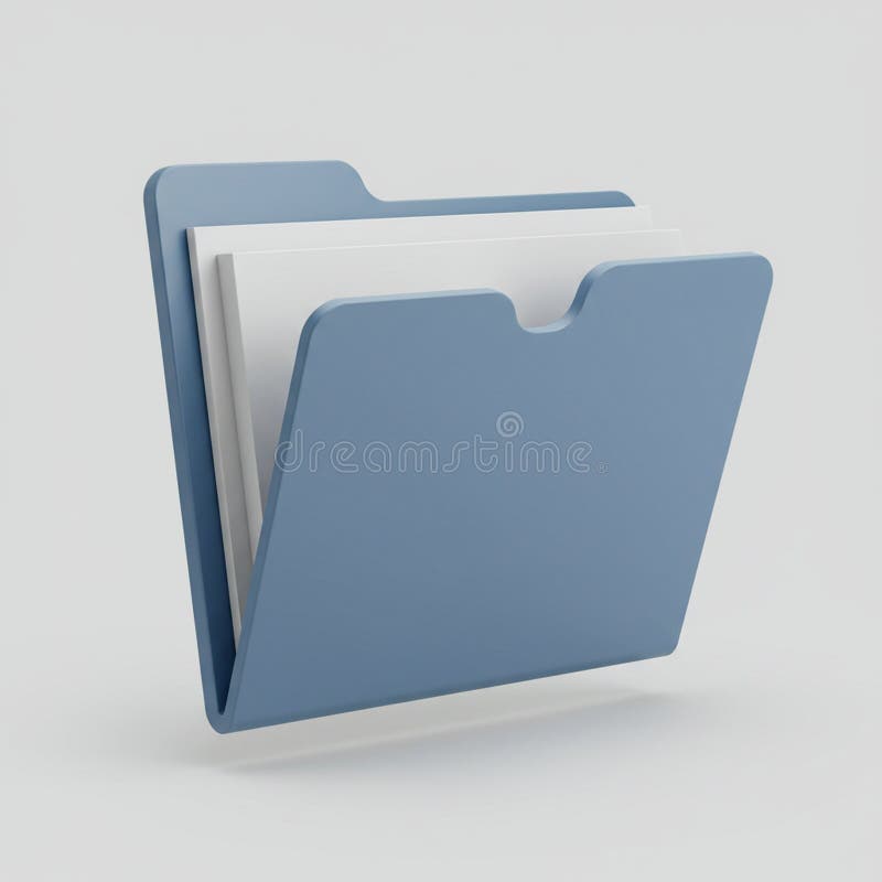 Blue Folder Icon on a White Background, Depicting a Simple, Stylized ...