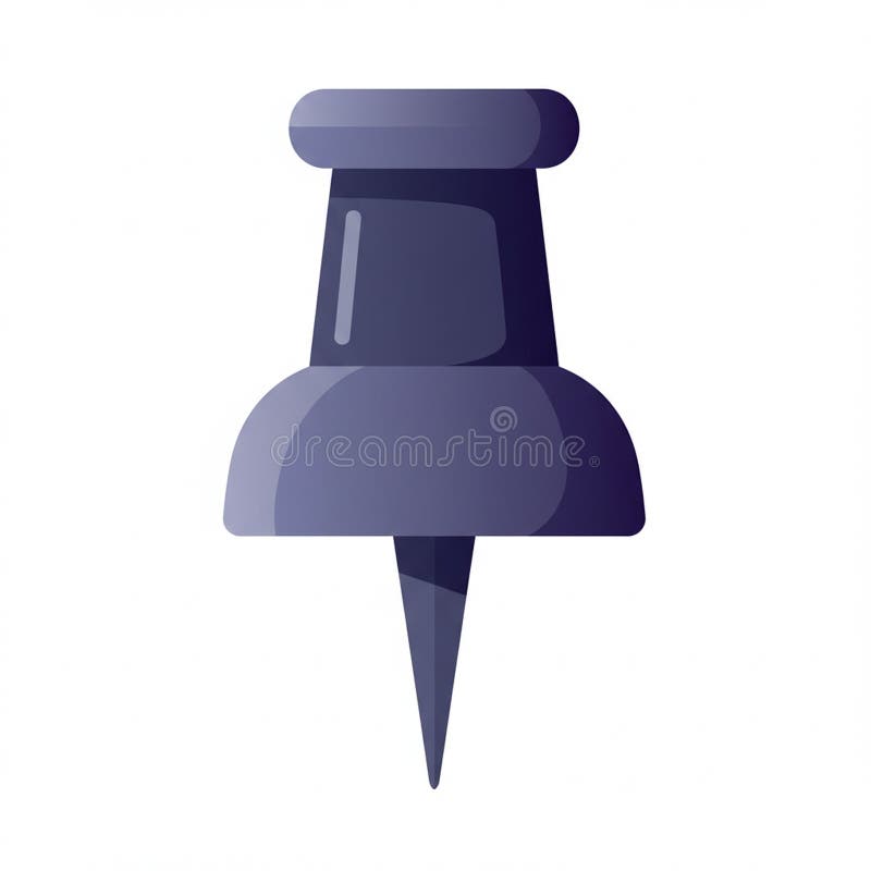 A Digital Illustration of a Blue Pushpin with a Simplified, Stylized ...