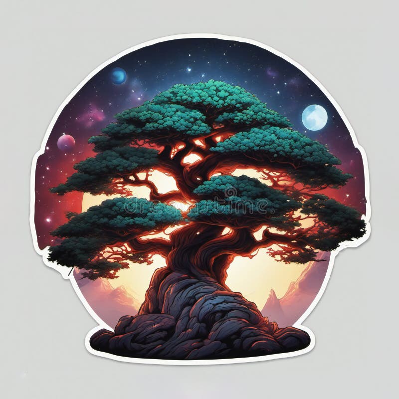 Sticker Bonsai Stock Illustrations – 259 Sticker Bonsai Stock ...