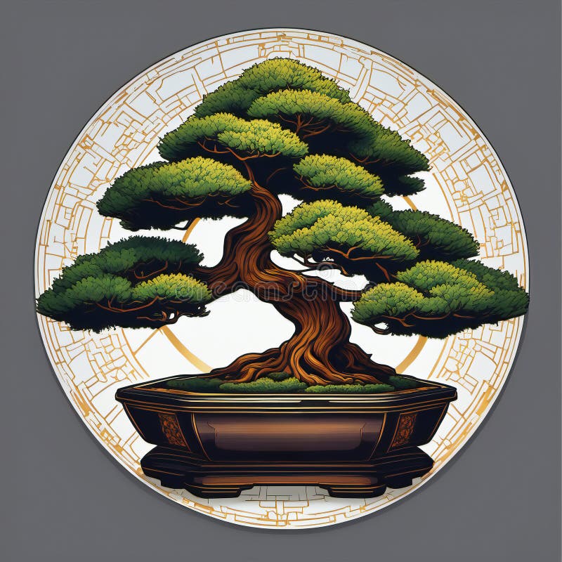 Sticker Bonsai Stock Illustrations – 259 Sticker Bonsai Stock ...