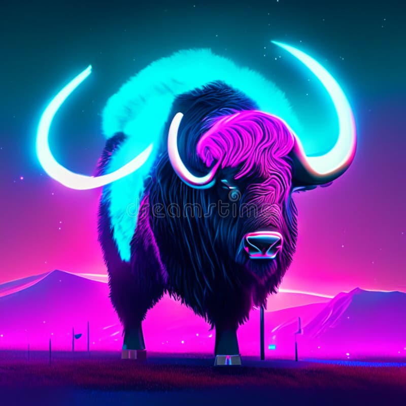 Bull in the Night Sky. Vector Illustration of a Bull in the Night Sky ...