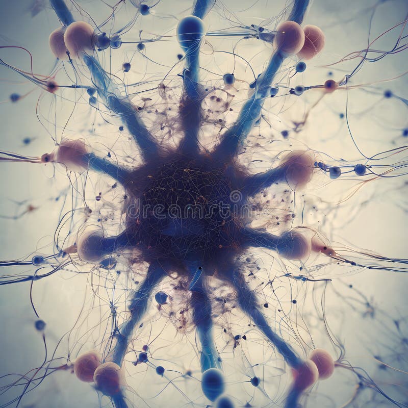 A Close Up Digital Illustration of a Quantum Network. Stock ...